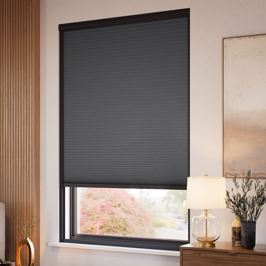 Black honeycomb blinds store